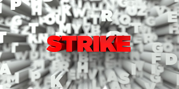 STRIKE - 3D stock image of Red text on white background - Michigan ...