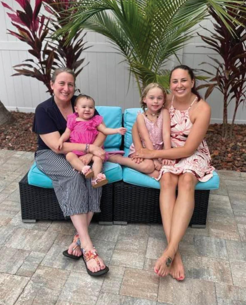 Cathy Murray (left) and family