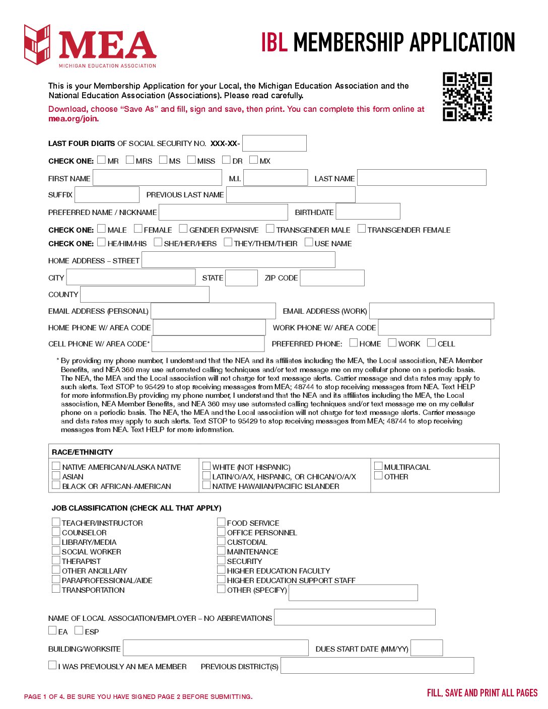IBL fill and print - Michigan Education Association